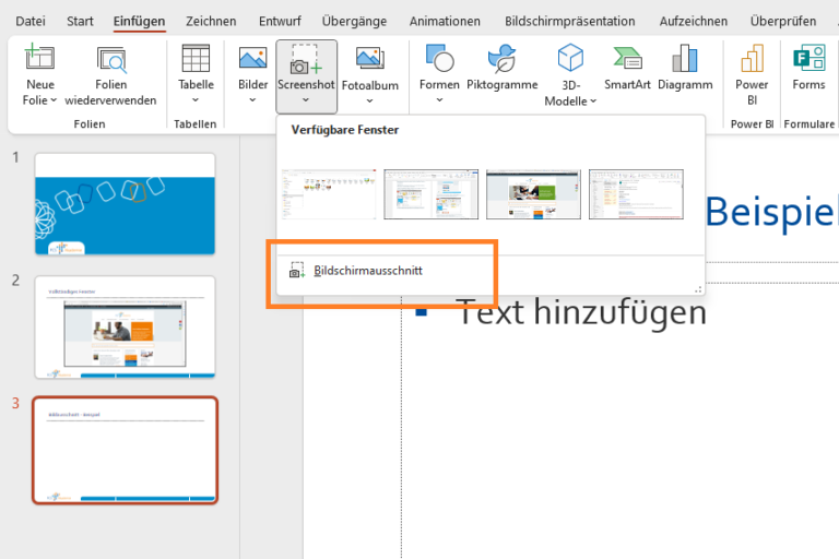 PowerPoint Screenshots erzeugen | PCS Campus