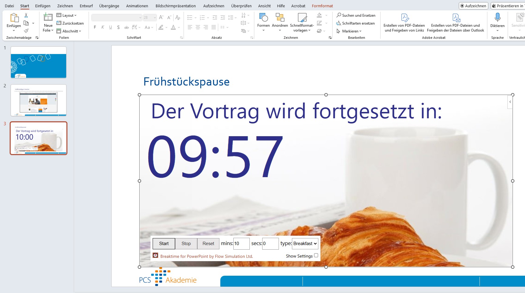 PowerPoint Countdown einstellen | PCS Campus